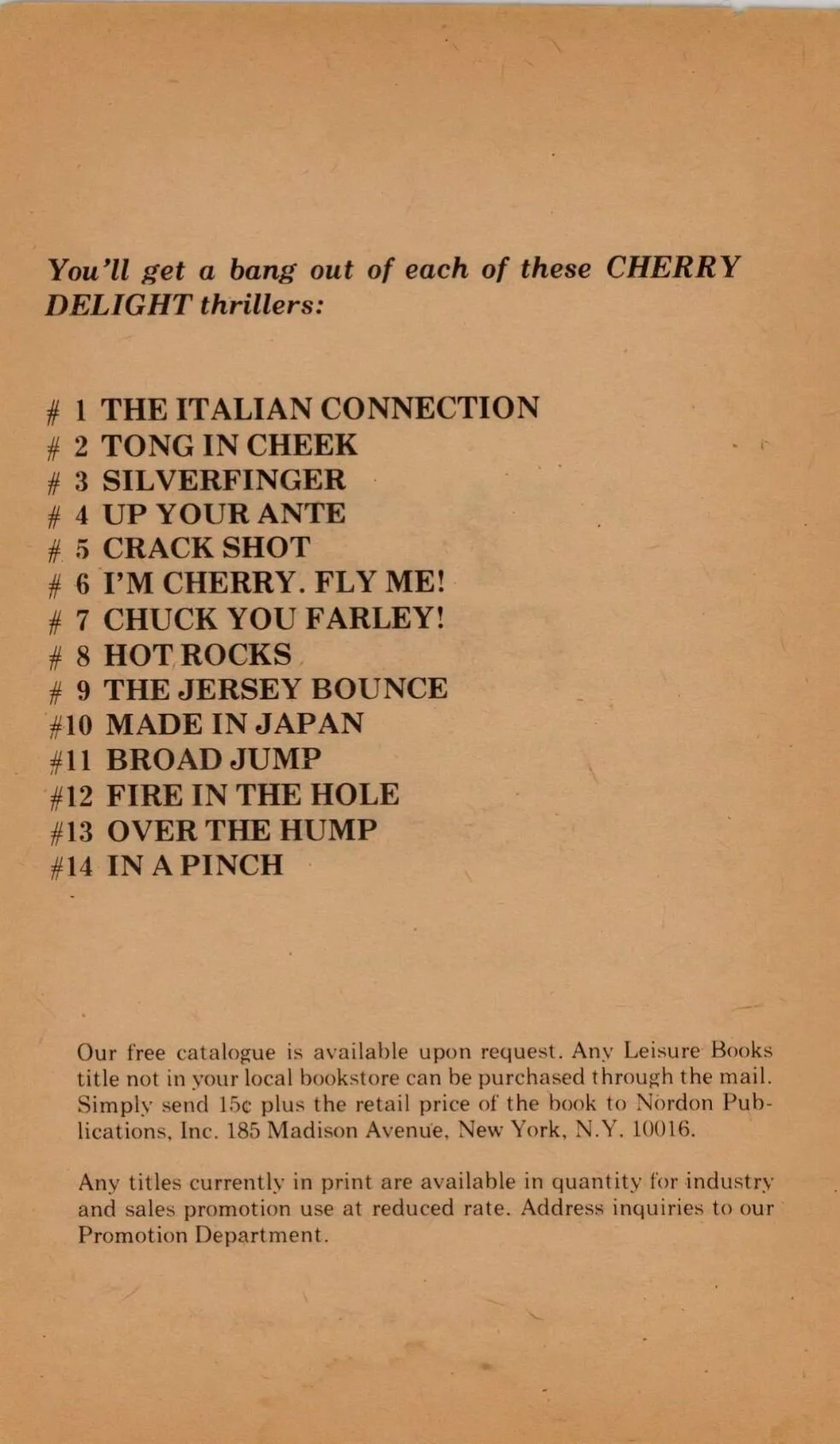 Cherry Delight 14 In a Pinch — The Gardner Francis Fox Library