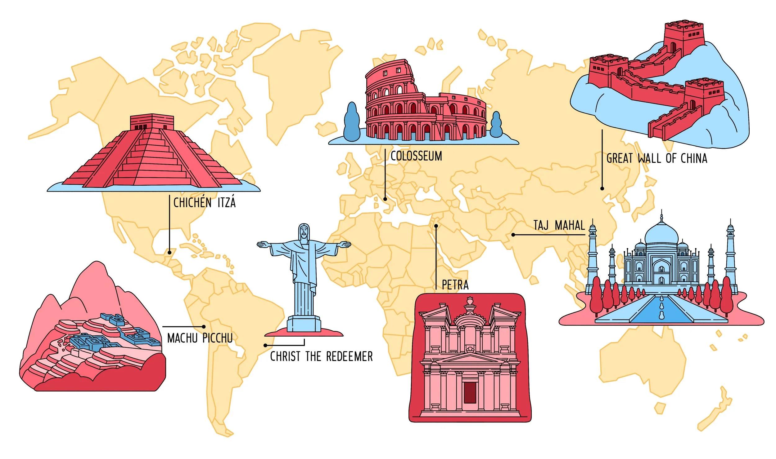 7 Wonders of the World Map — Morgan Miyashiro