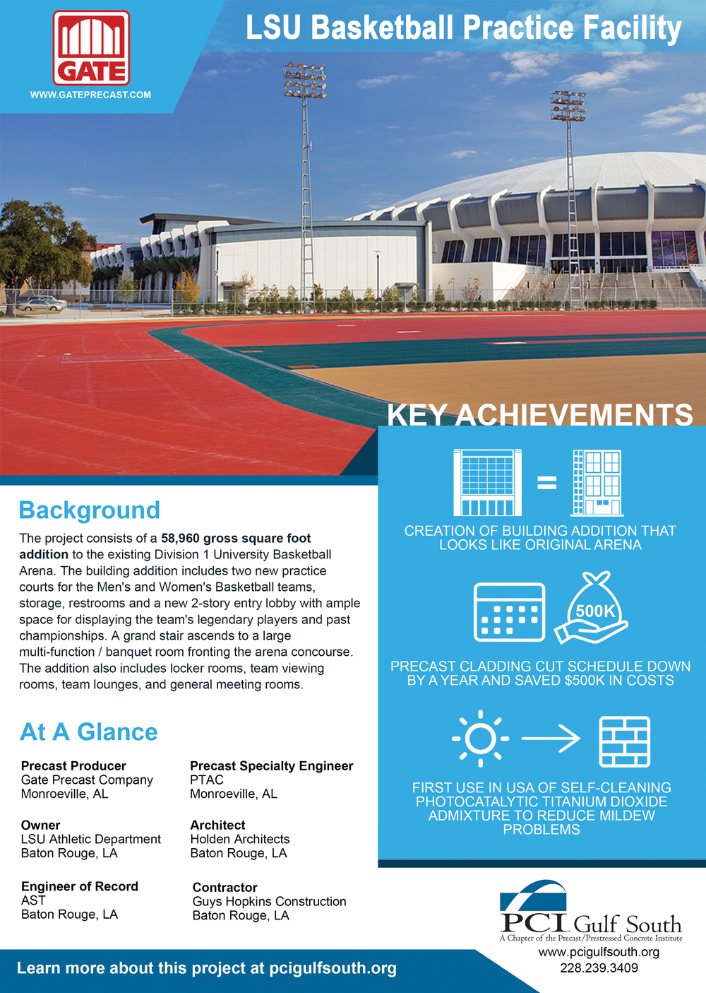 LSU Basketball Practice Facility — PCI GULF SOUTH