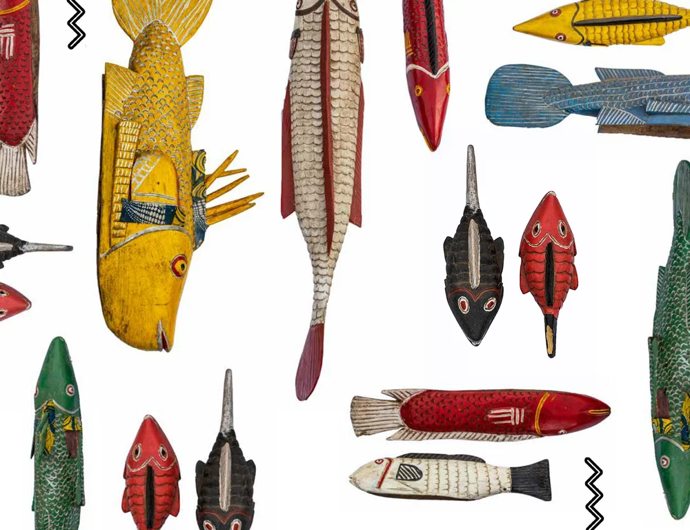 African arts and crafts carved Dogon Fish — MOYO