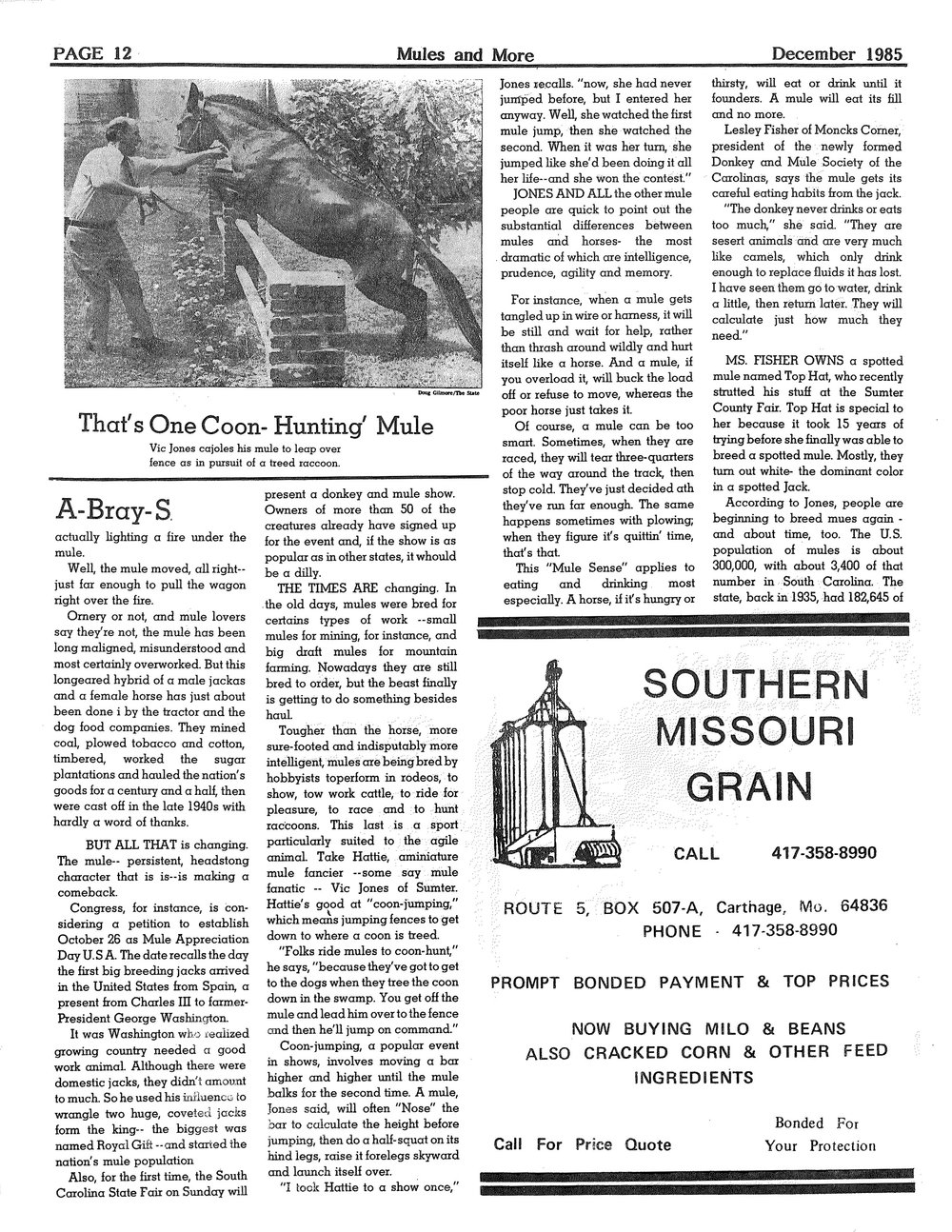A Chronicle of the Congressional Quest to name October 26, 1985, 'Mule ...