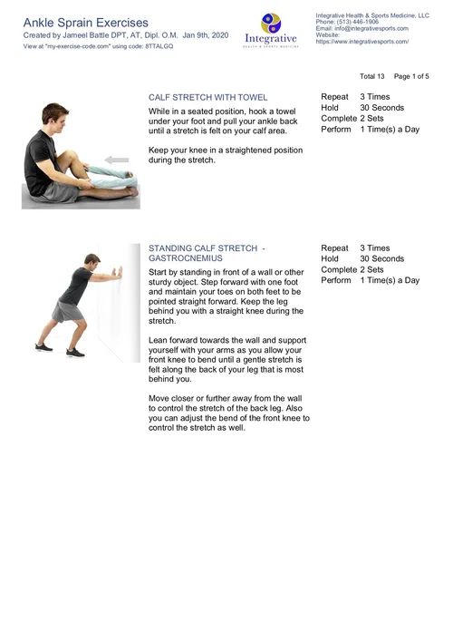Sprained Ankle Exercises