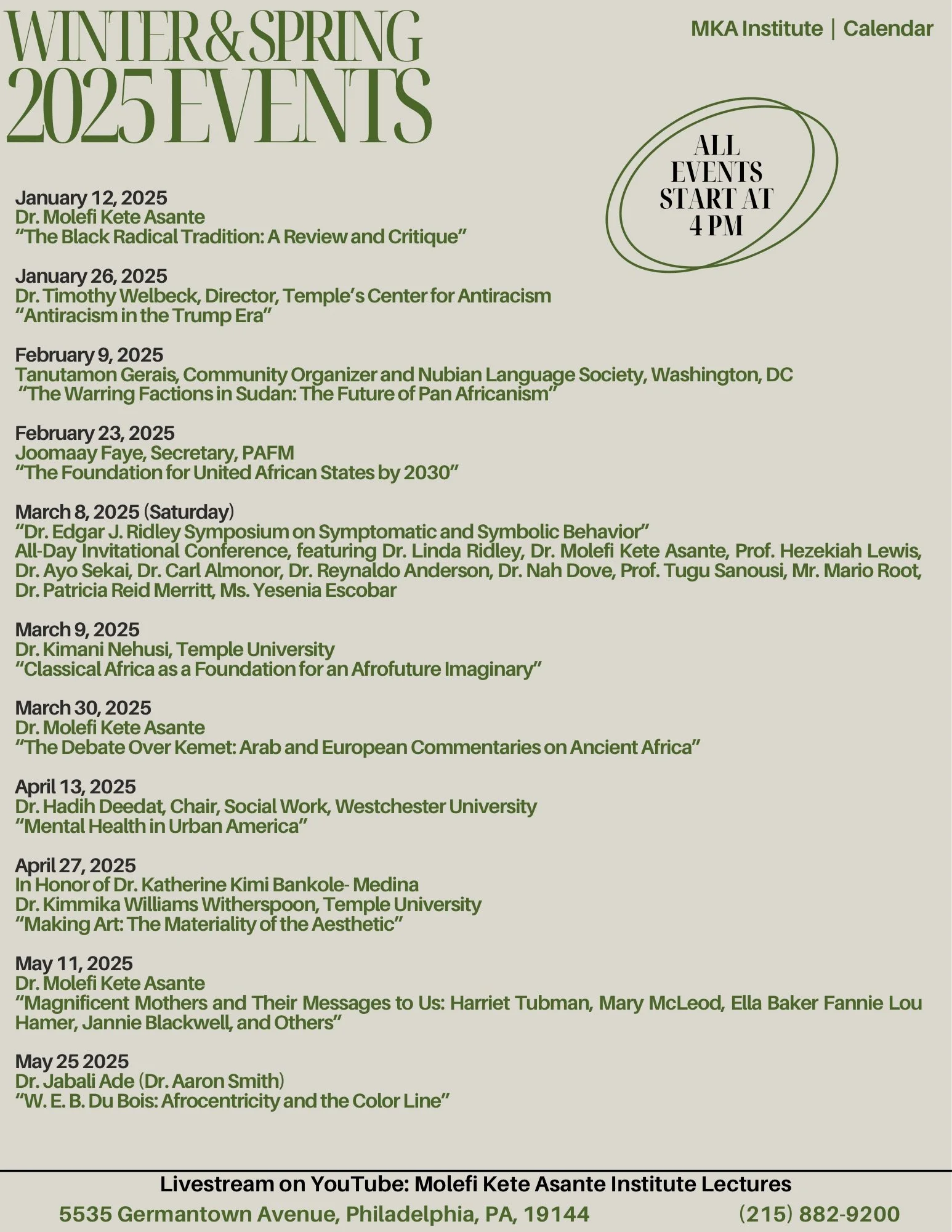 Previous Lectures — MKA Institute