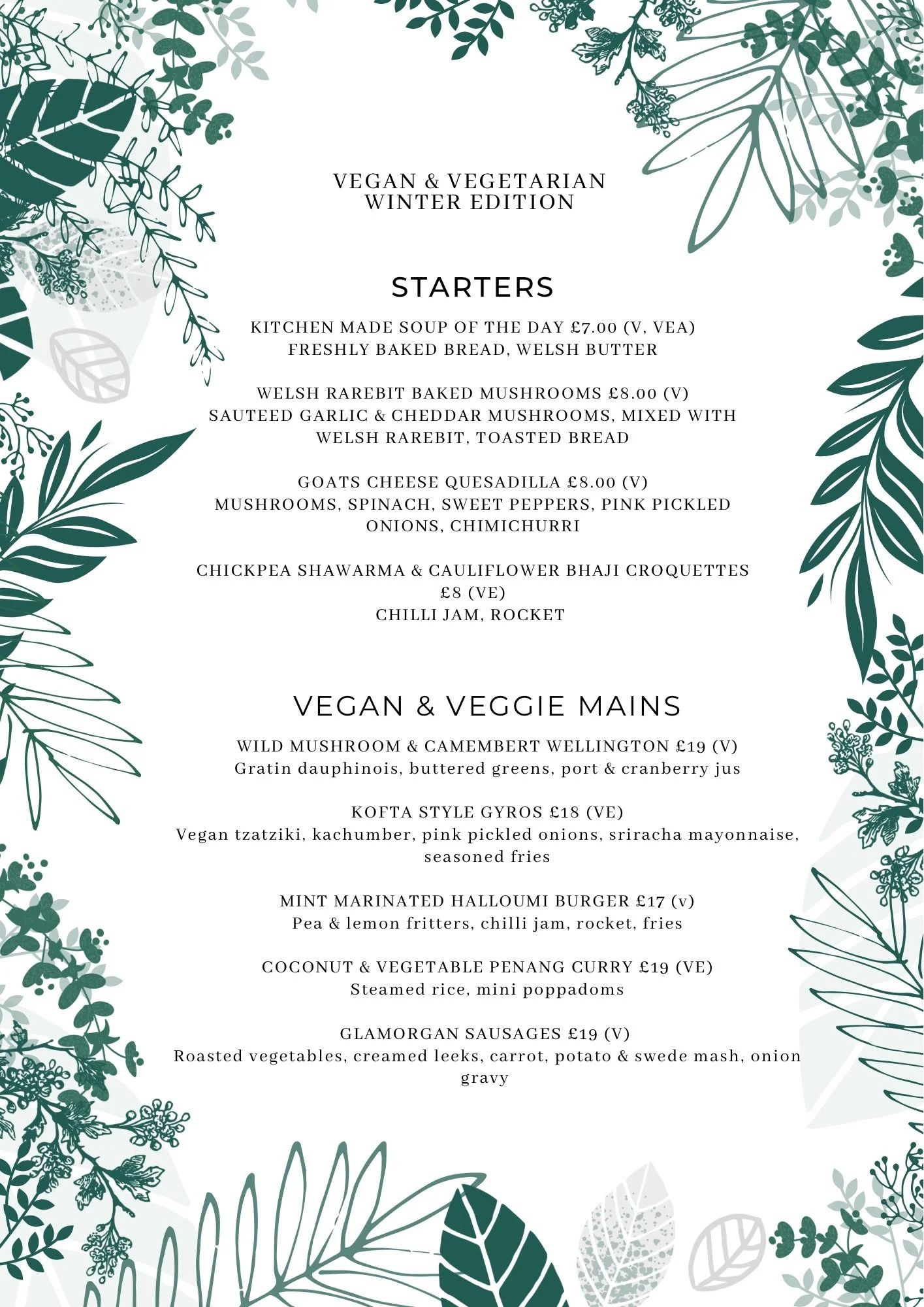 MENU — Butterflies Bar & Kitchen