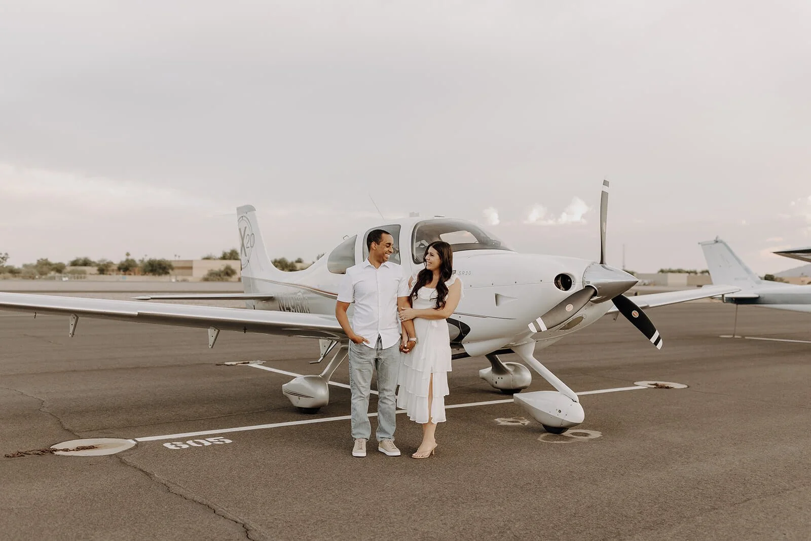 Unique Engagement Photos at Scottsdale Airport — Carmela Joy Photography