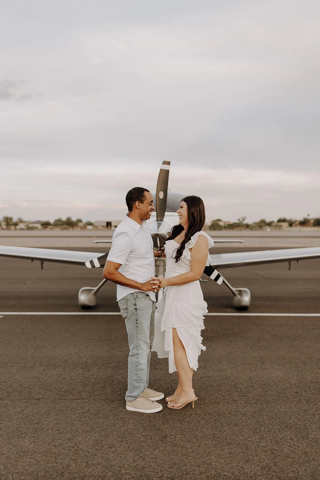 Unique Engagement Photos at Scottsdale Airport — Carmela Joy Photography