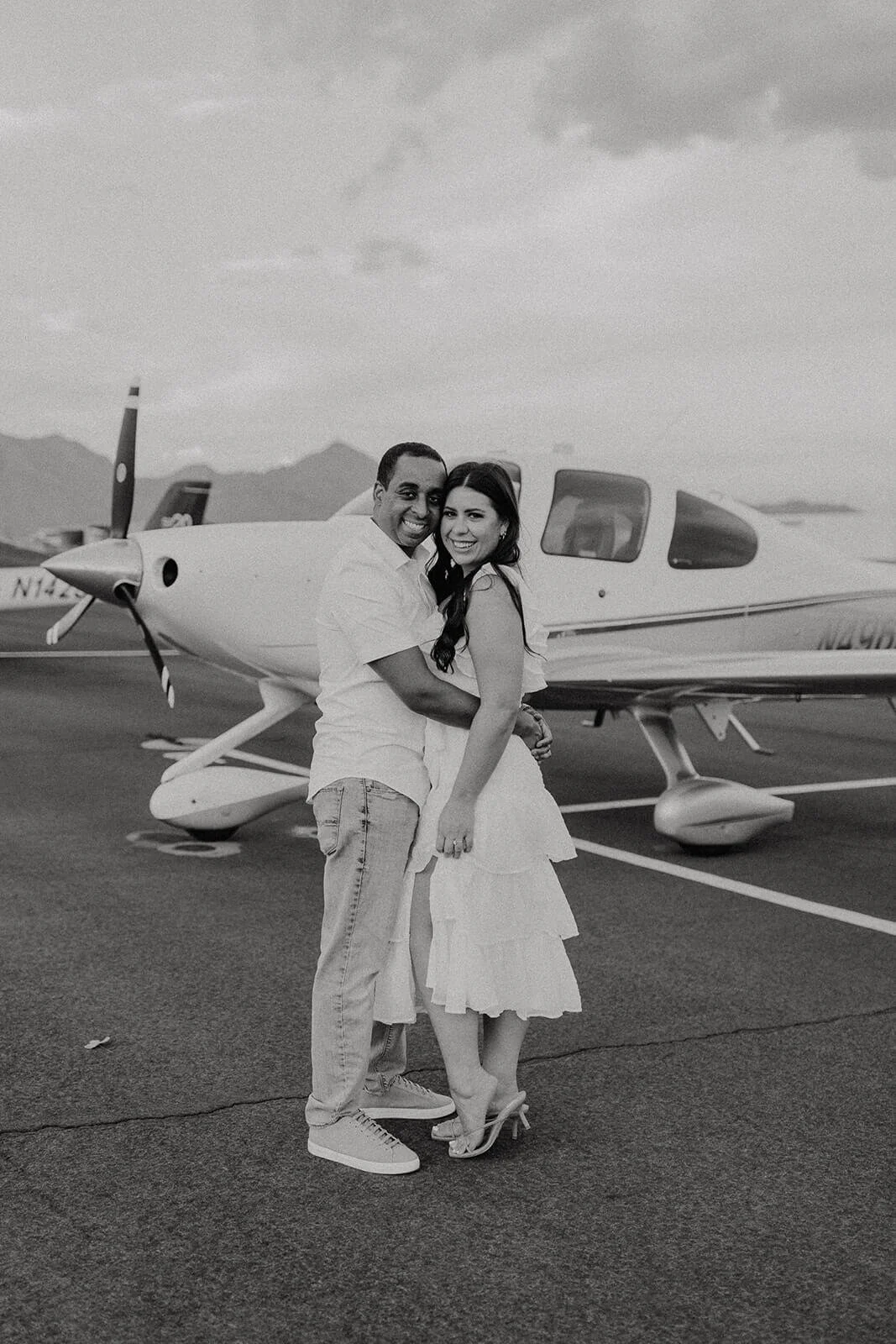Unique Engagement Photos at Scottsdale Airport — Carmela Joy Photography