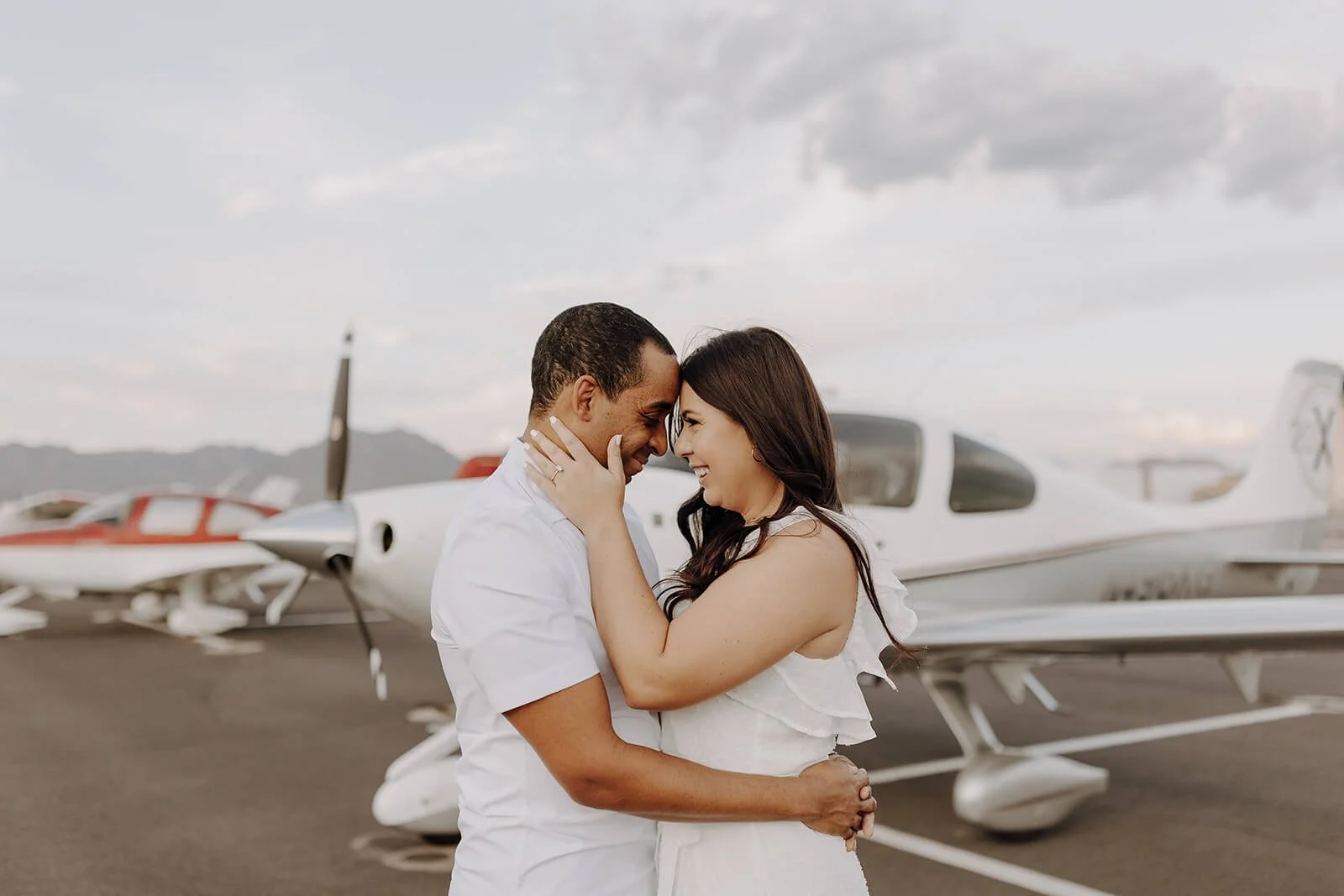 Unique Engagement Photos at Scottsdale Airport — Carmela Joy Photography