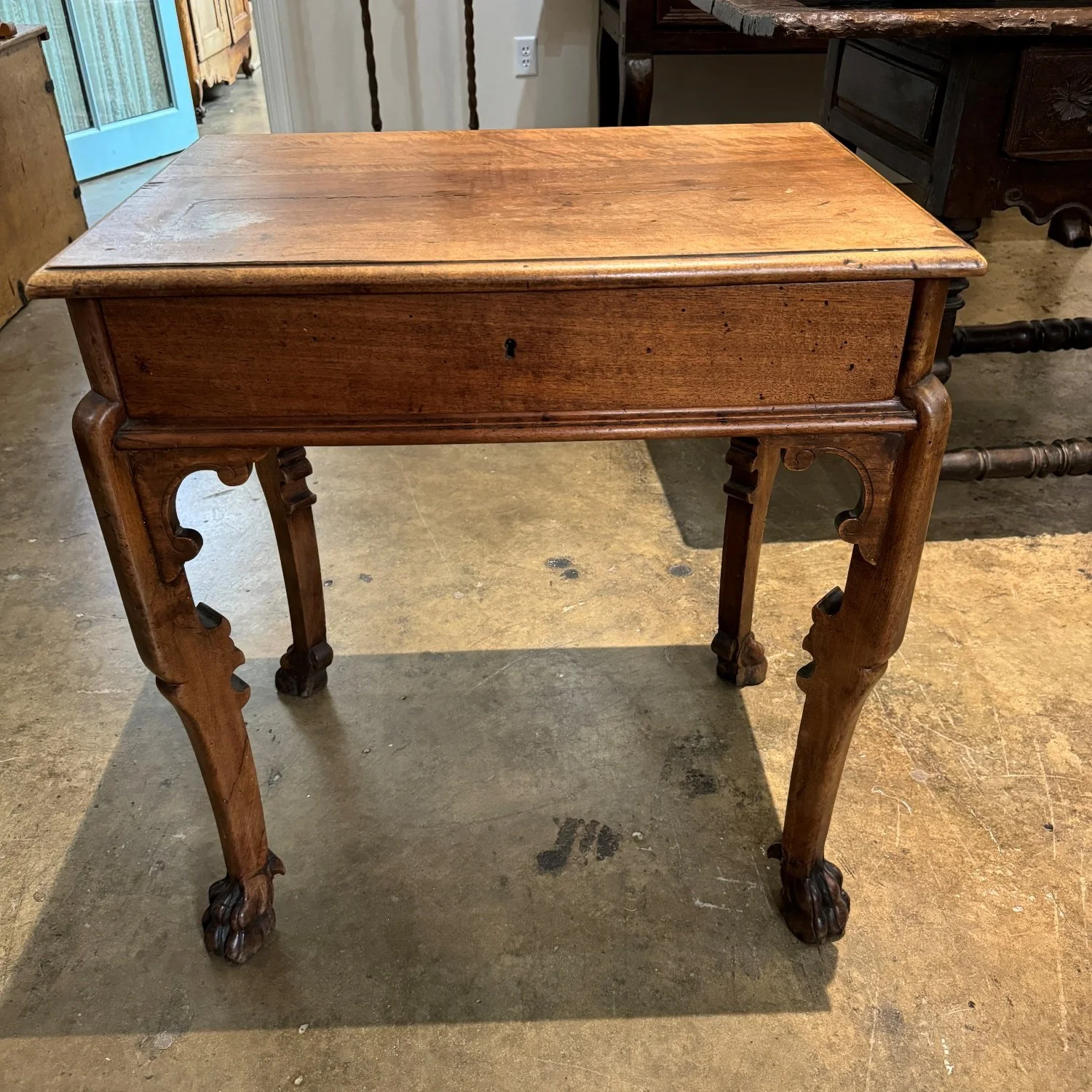 Charming and Quirky 19th Century Italian Walnut Small Table with One ...