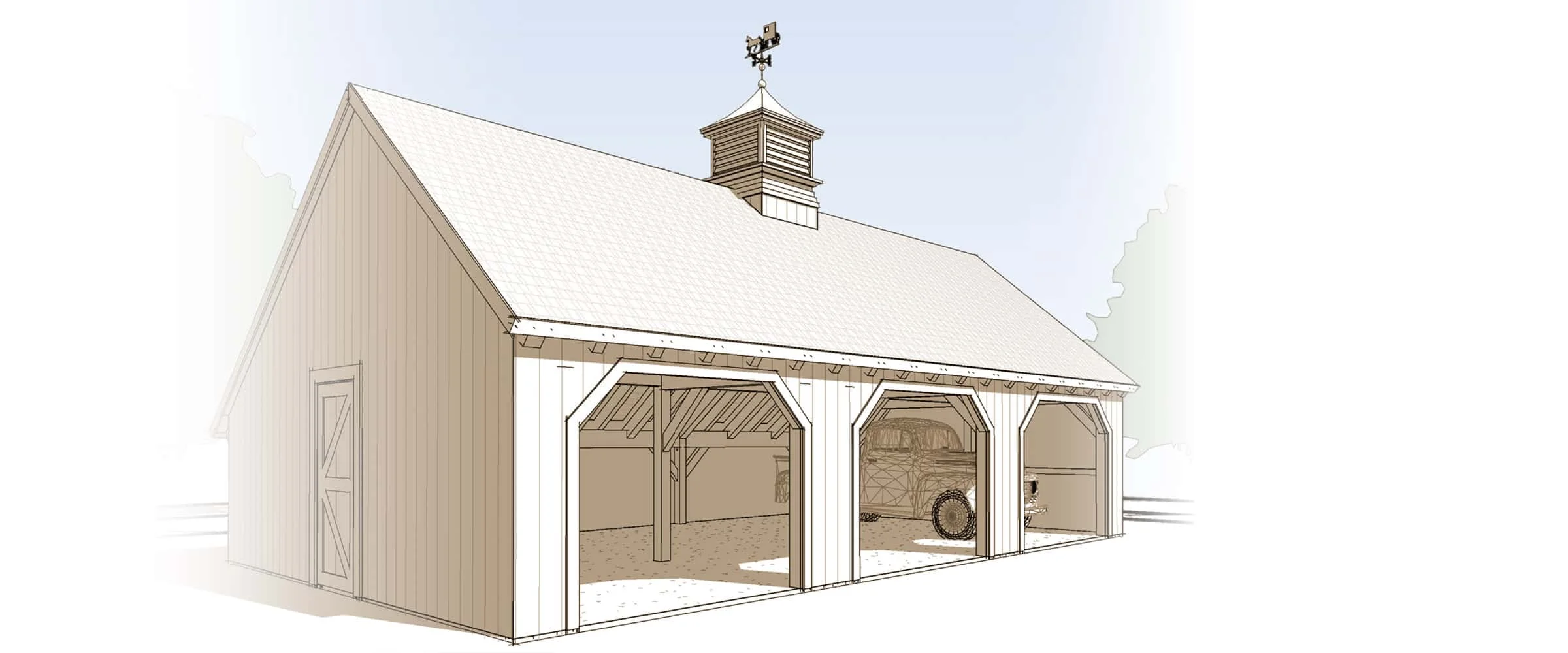 The Sunapee | Timber Frame Garage Plan