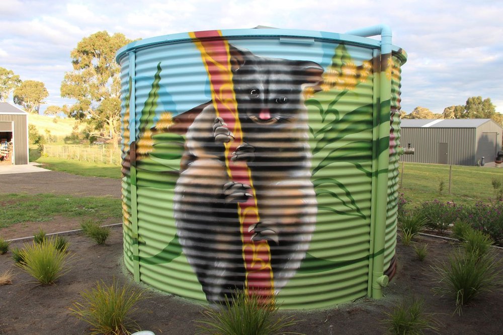 Water Tank Mural in Regional Victoria — Lukas Kasper - Melbourne Mural ...