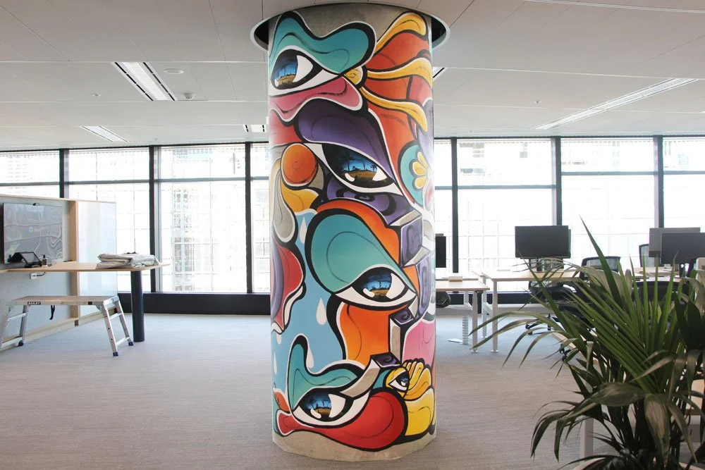Red Bubble Red Pillar Mural Project — Lukas Kasper - Melbourne Mural ...