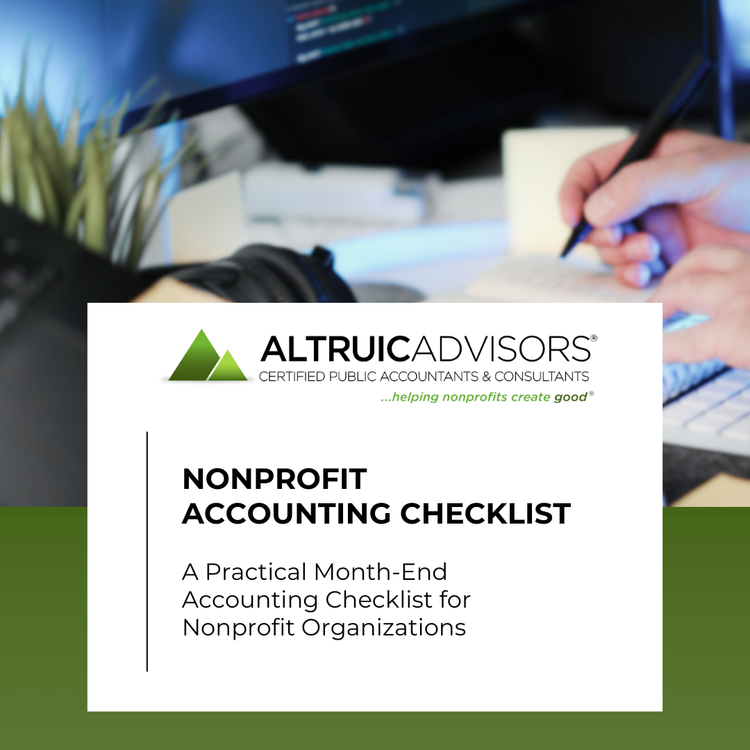 A Practical Month-End Accounting Checklist for Nonprofits — Altruic ...