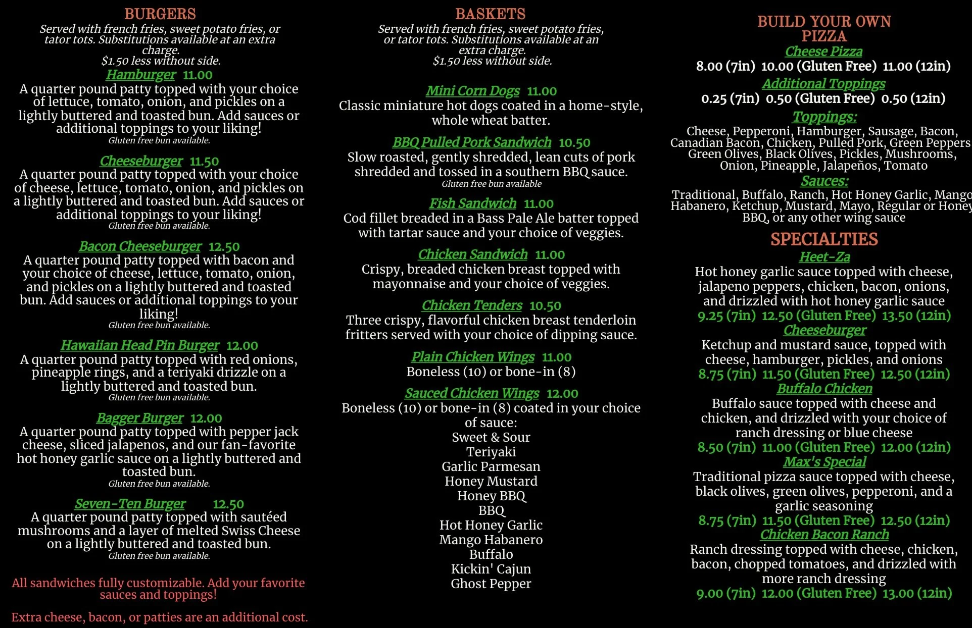 Menu — Bole-Mor Lanes