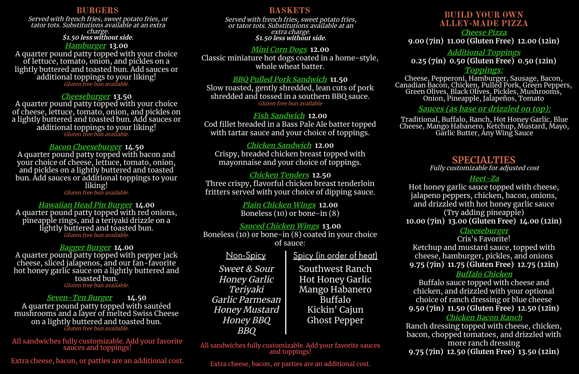 Menu — Bole-Mor Lanes