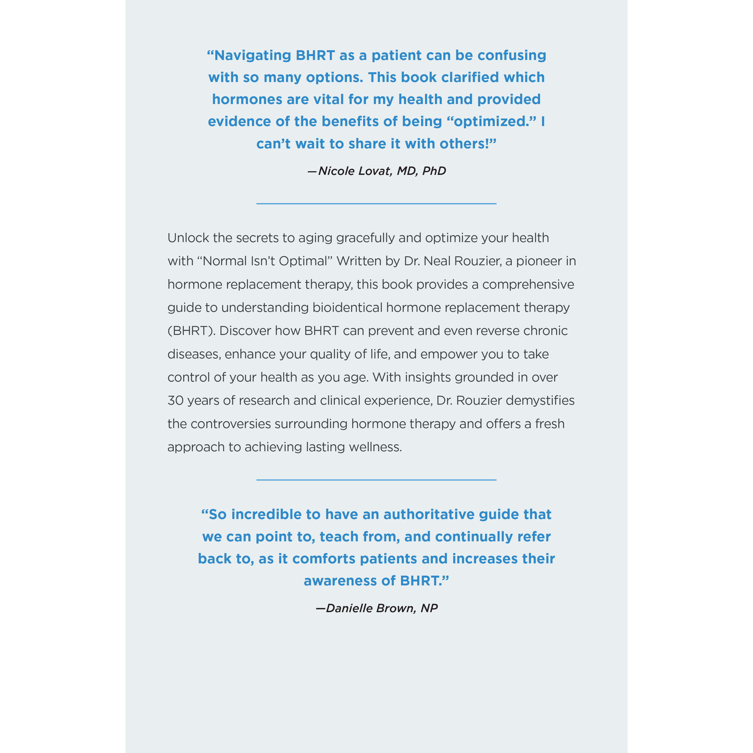 Normal Isn't Optimal — Neal Rouzier, MD