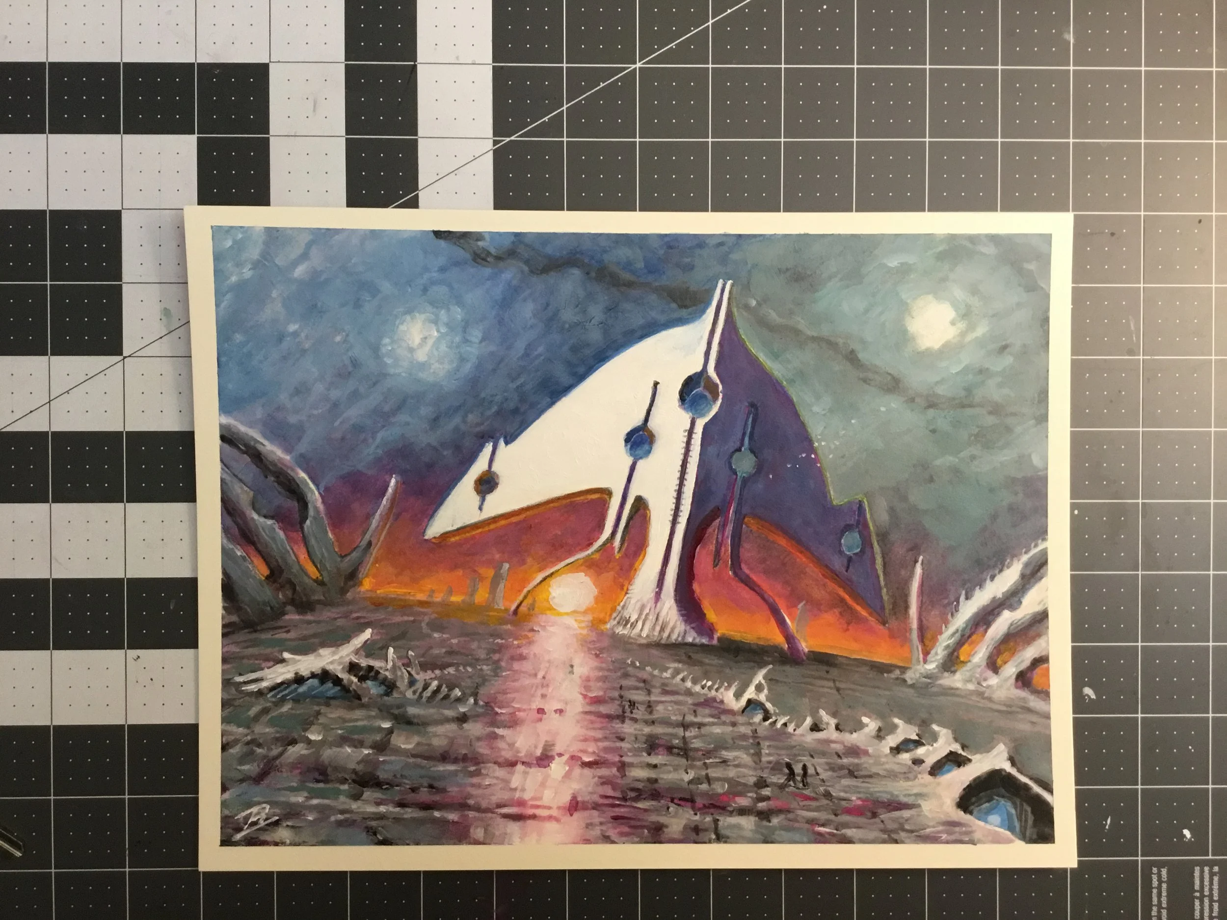 'Monumental Facade' 1/1 Acrylic Repaint (MTG: All Will Be One) — Bruce ...