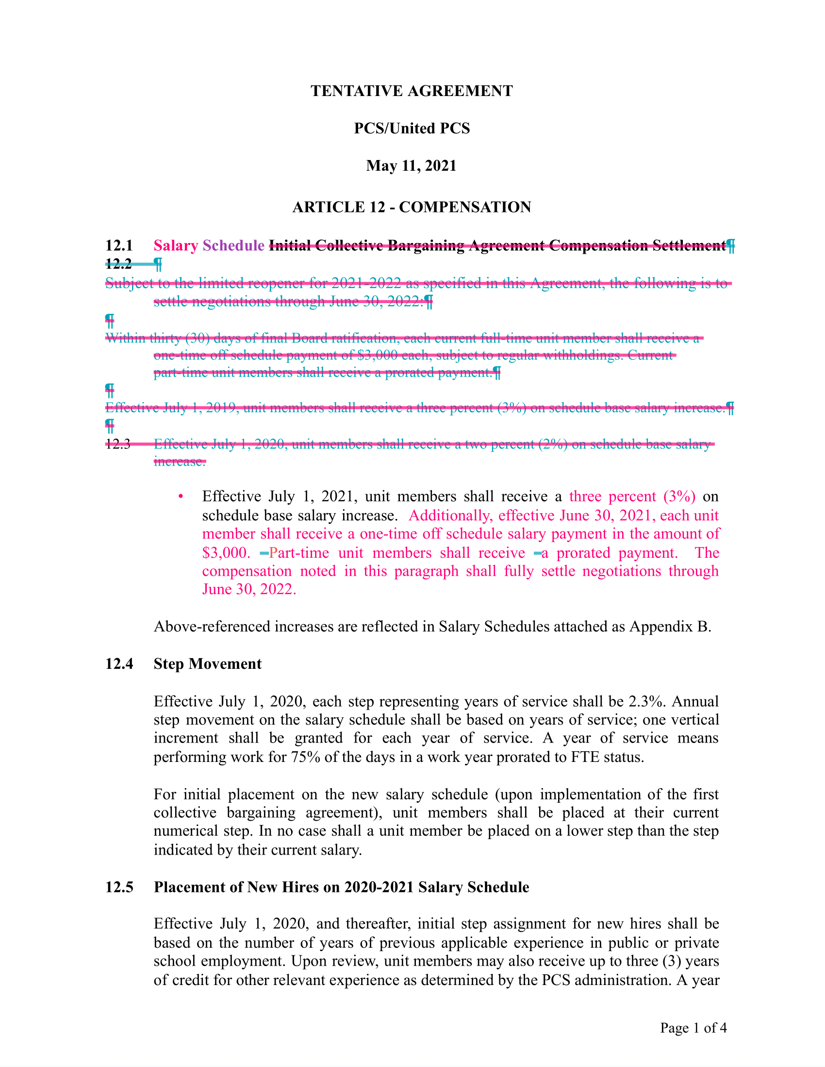 Tentative Agreements May 2021 — United PCS