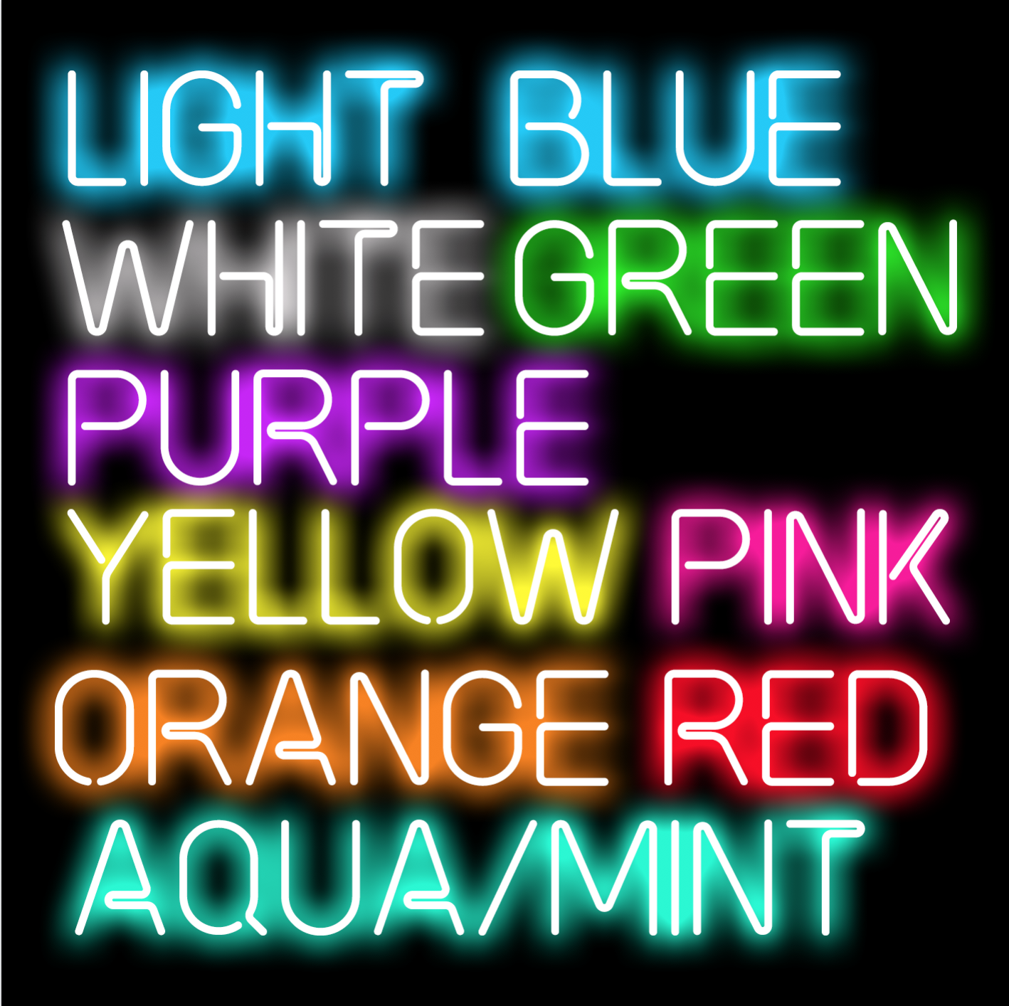 FAMILY NAME IN NEON LIGHT PRINT- AVAILABLE IN 9 COLOURS — HOUSE OF NEON