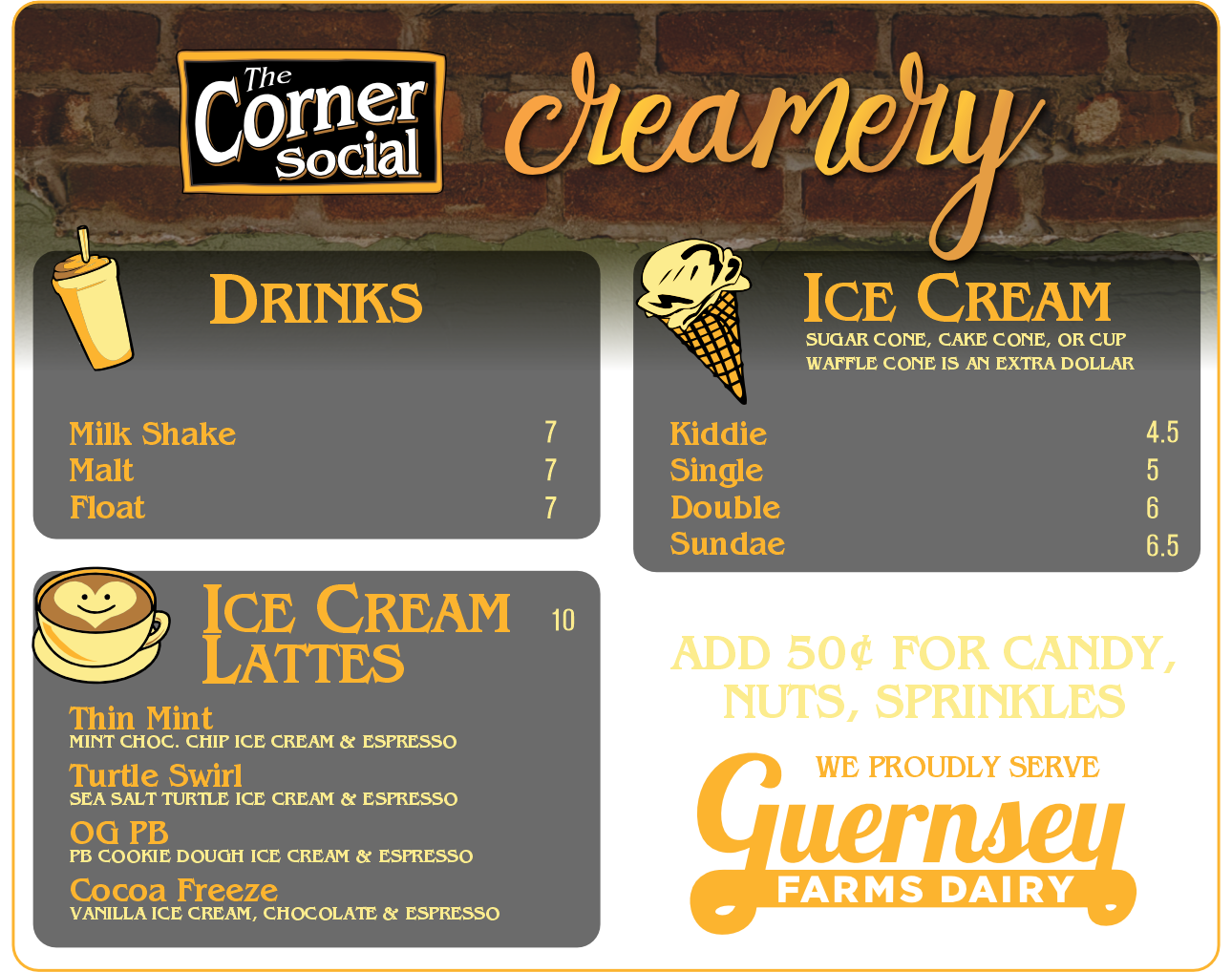 Menu — The Corner Social