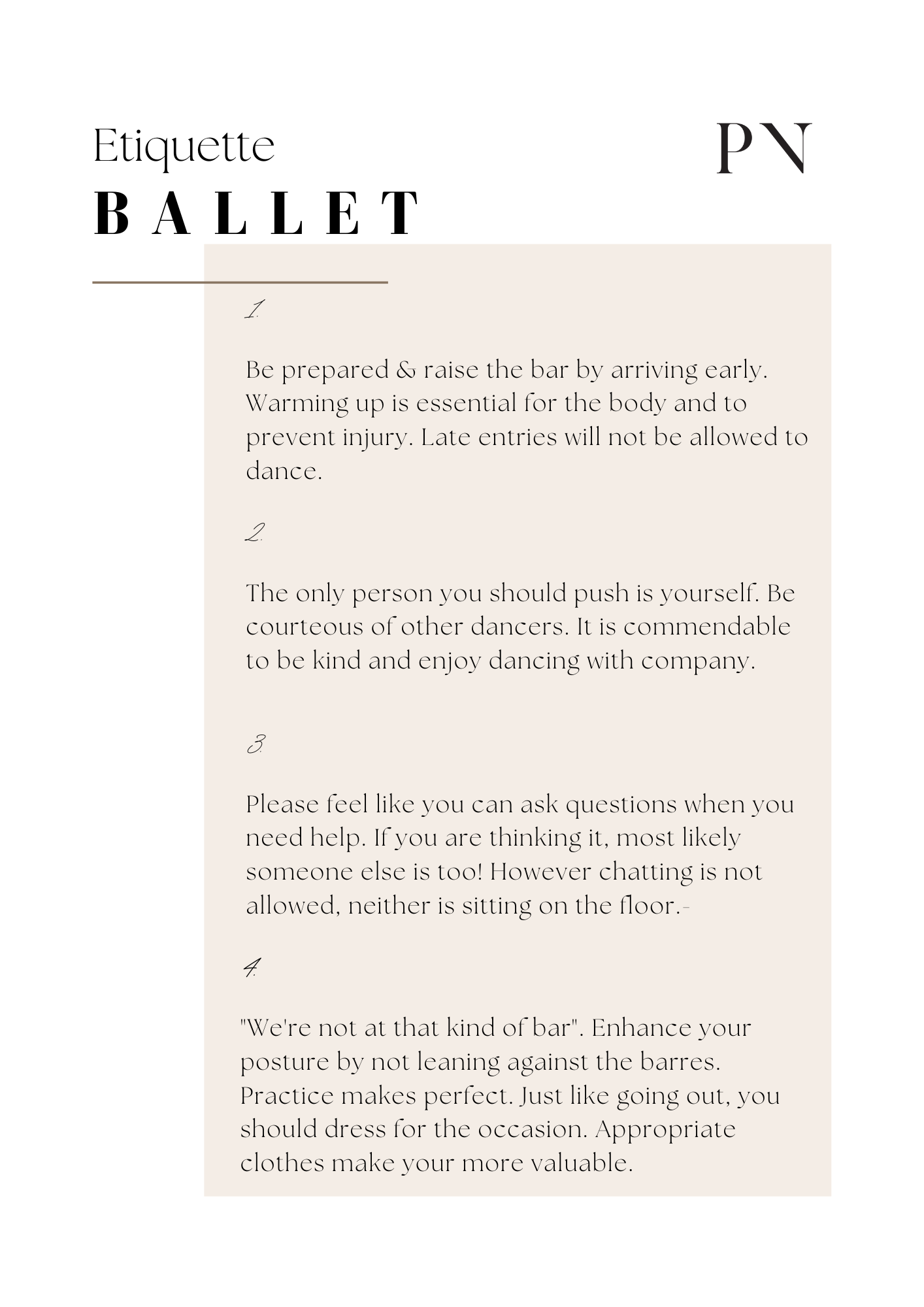 Ballet Etiquette — Pointe Nation