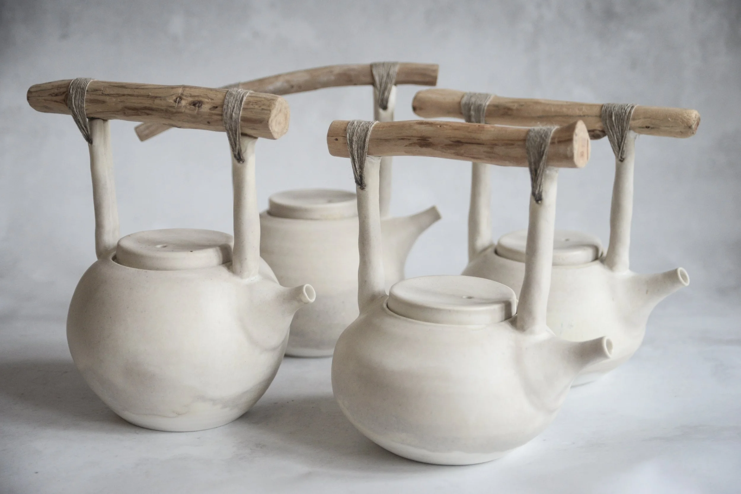 Moon Collection Teapot with willow handle — Laima Ceramics