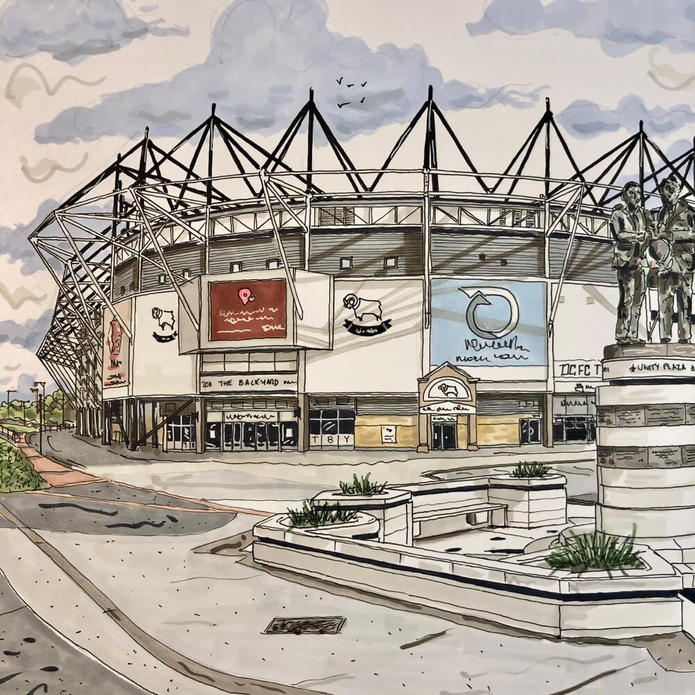 Derby County Football Club Stadium Prints — ART BY ARJO