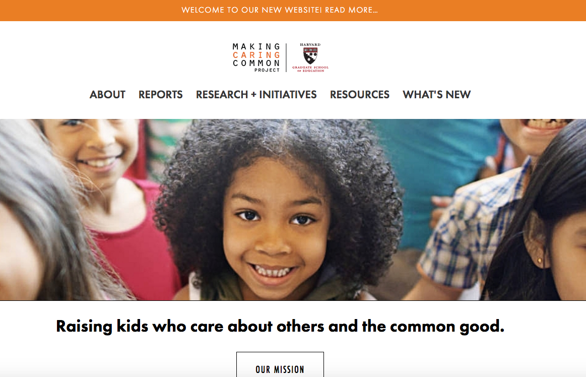 Welcome to our new website! — Making Caring Common