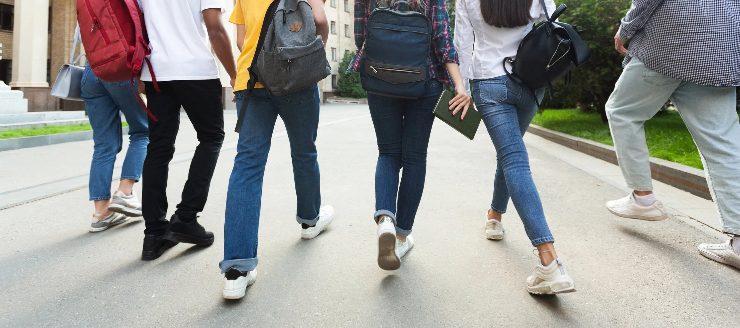 College Student Walking Away