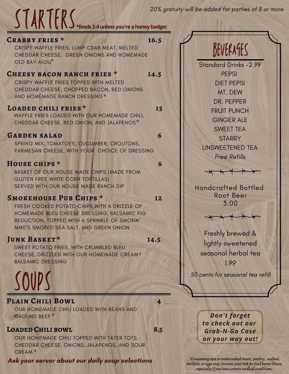 Menu — Wild Annie's