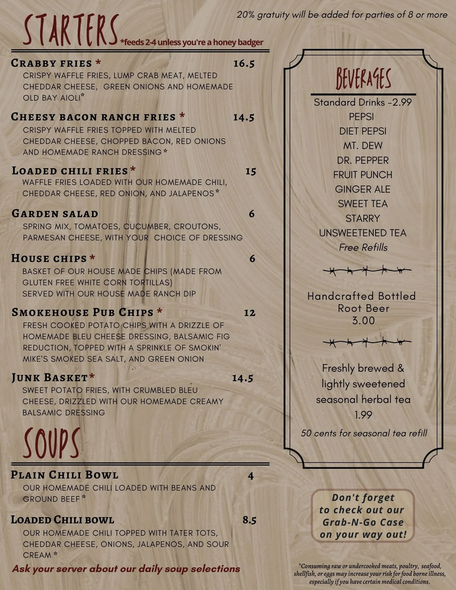 Menu — Wild Annie's