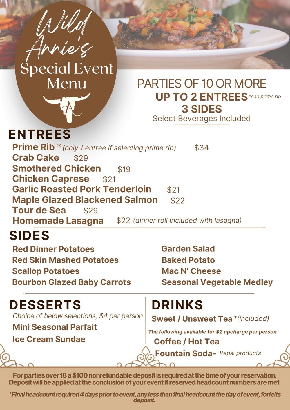 Event Menu & Platter Options — Wild Annie's