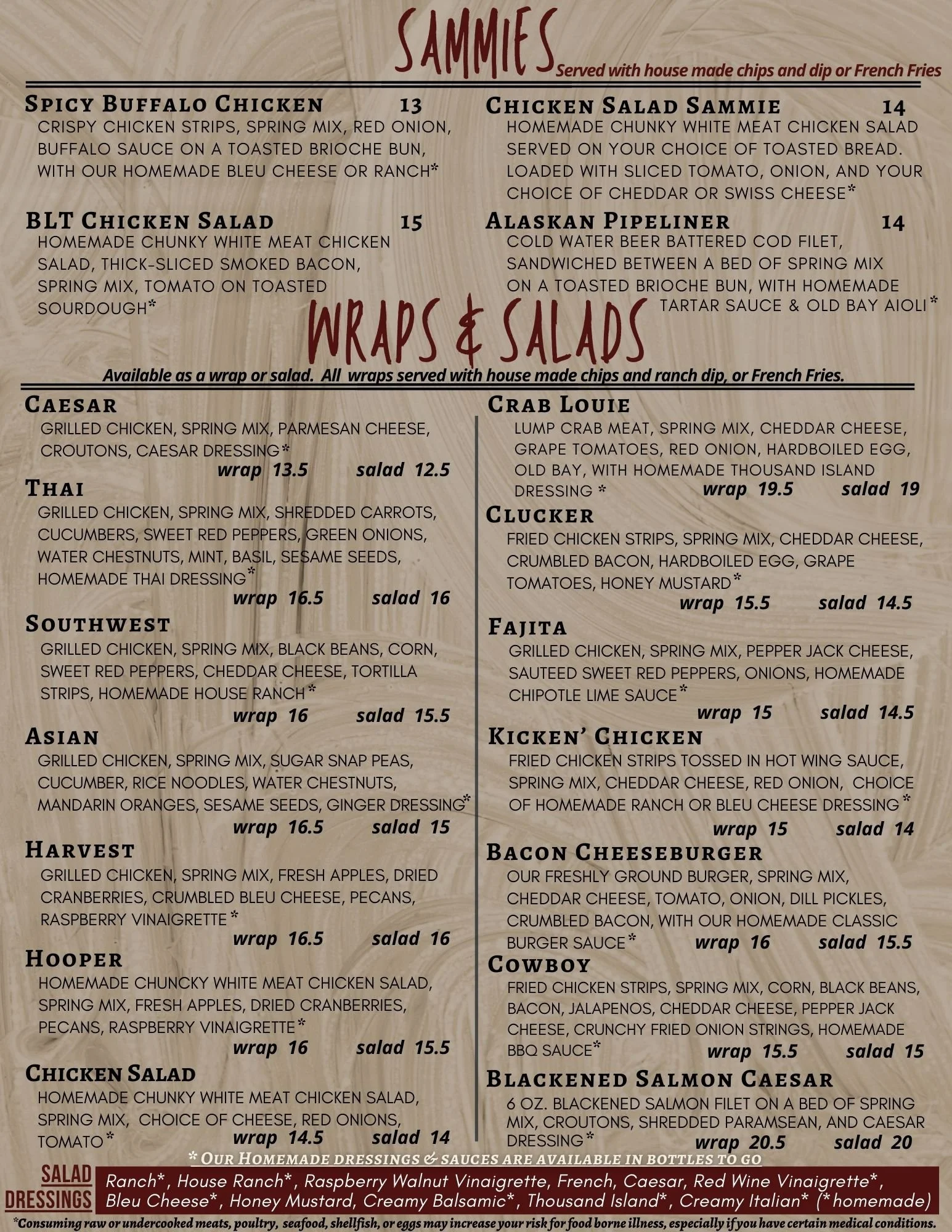 Menu — Wild Annie's