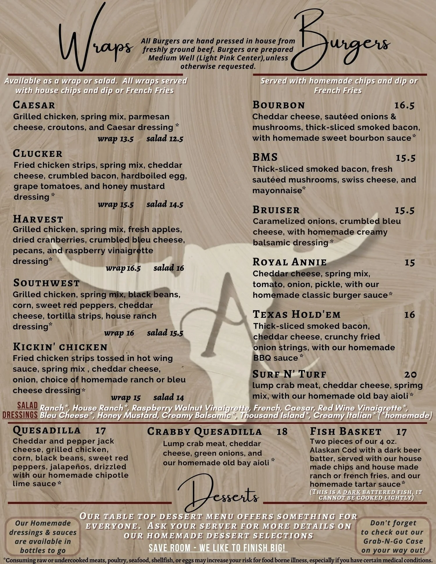Menu — Wild Annie's