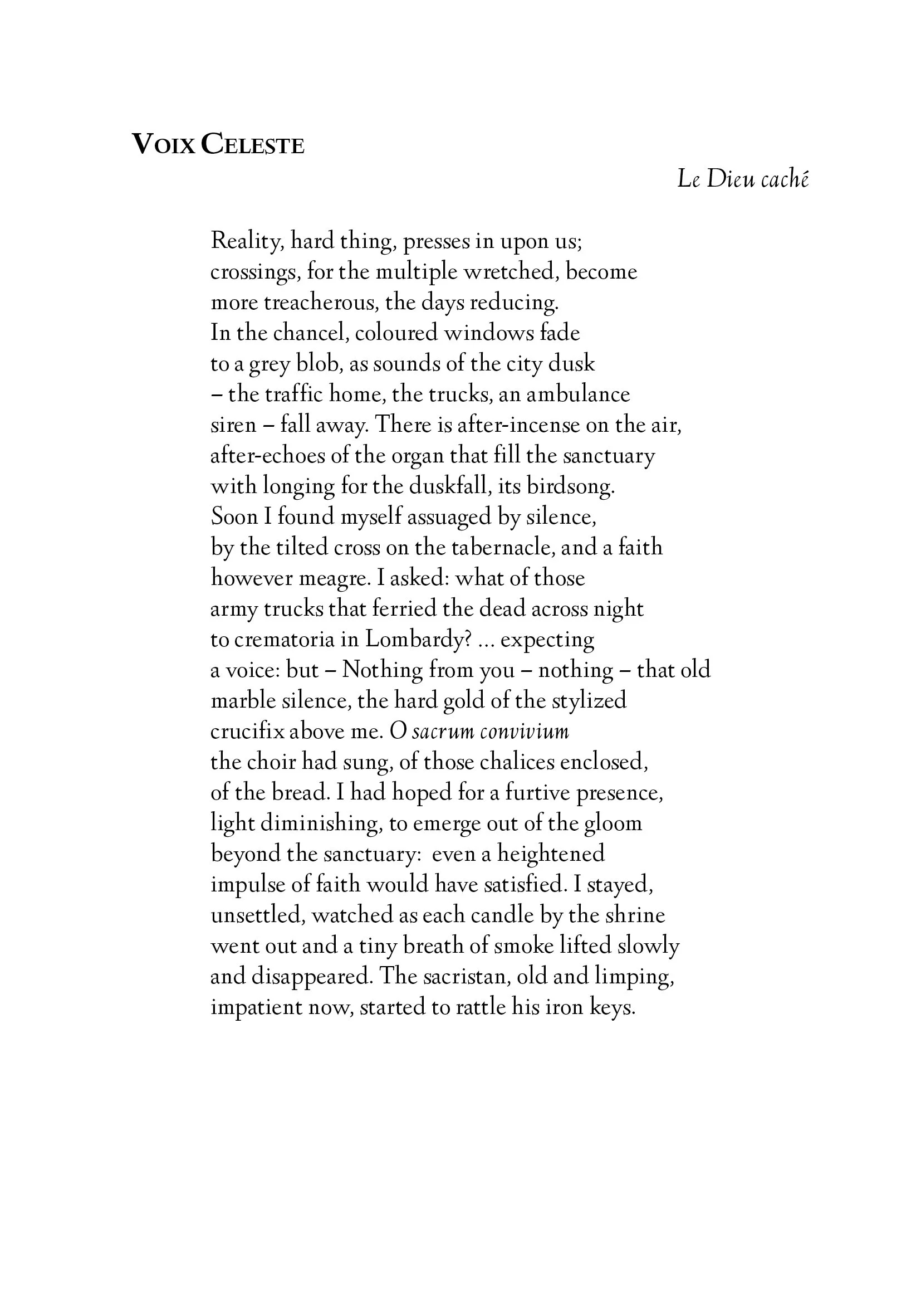 John F Deane - Voix Celeste — Guillemot Press