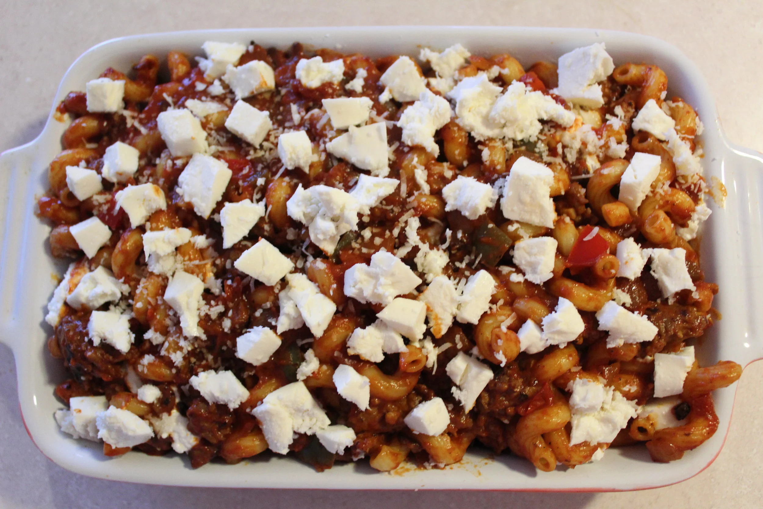 Peppers and Sausage Baked Cavatappi — COOKING WITH THE PAN