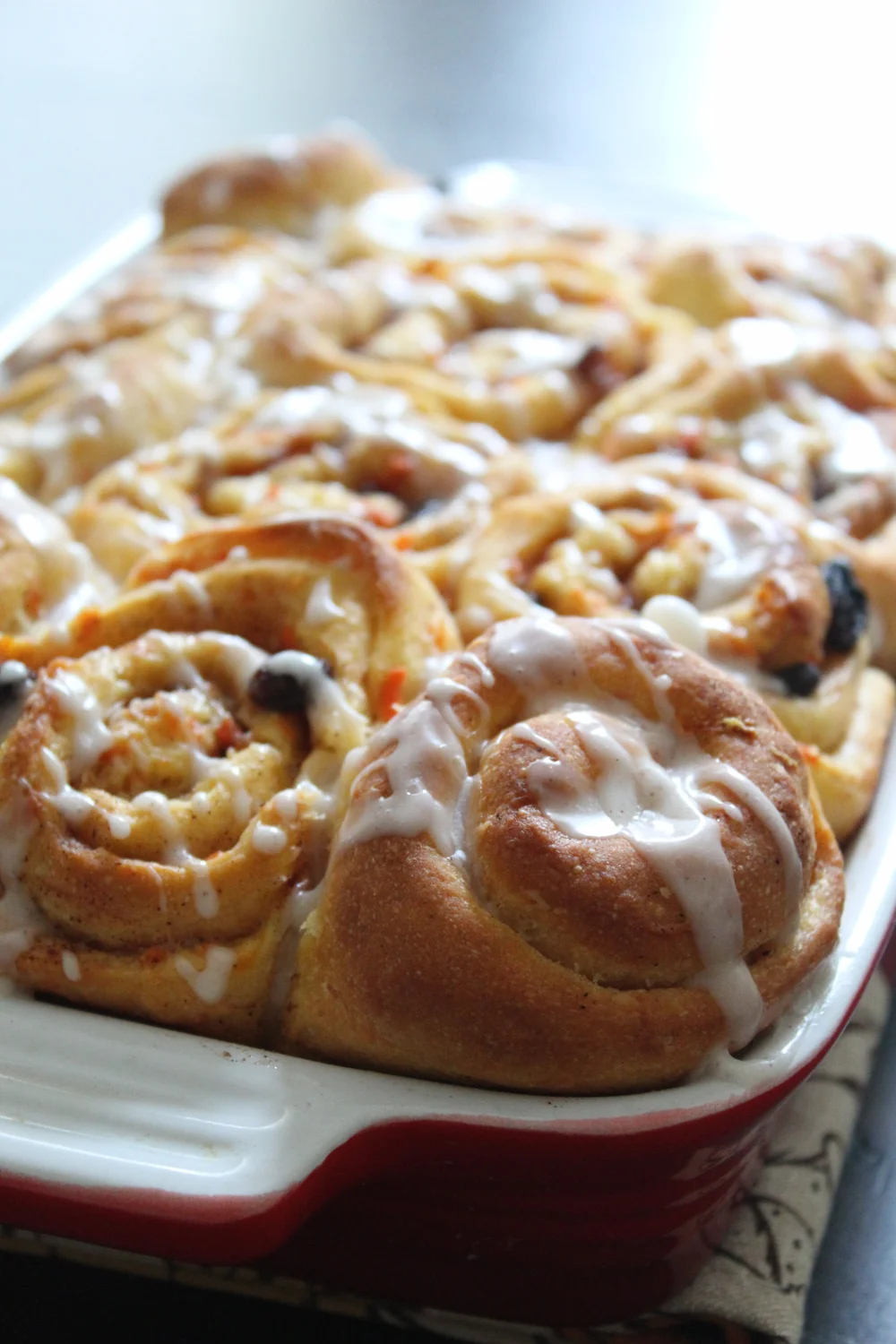 Baking Up Carrot Cake Rolls with Cinnamon Glaze — COOKING WITH THE PAN