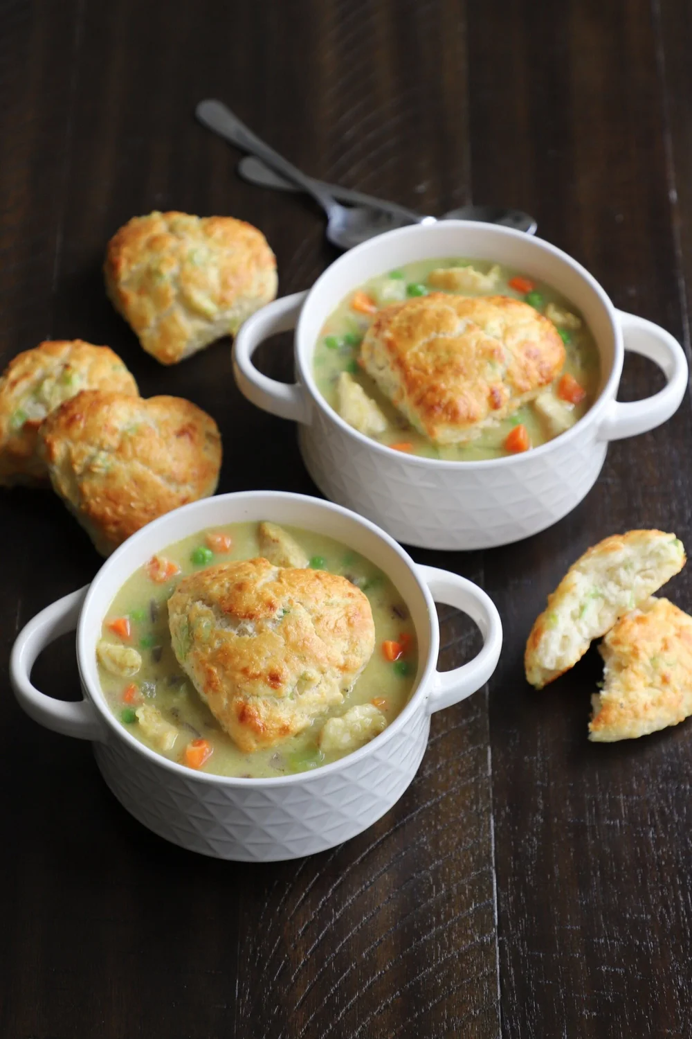 Golden Chicken Soup with Cheddar Scallion Biscuits — COOKING WITH THE PAN