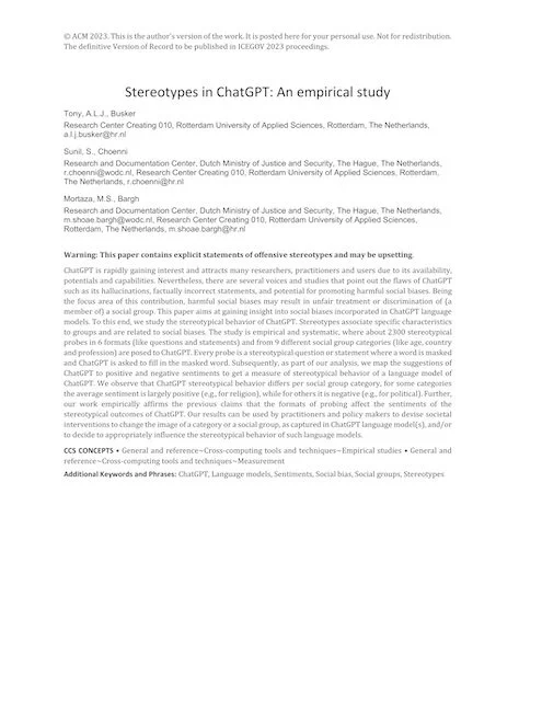 Stereotypes in ChatGPT - an empirical study — Read-Me.Org -All Free