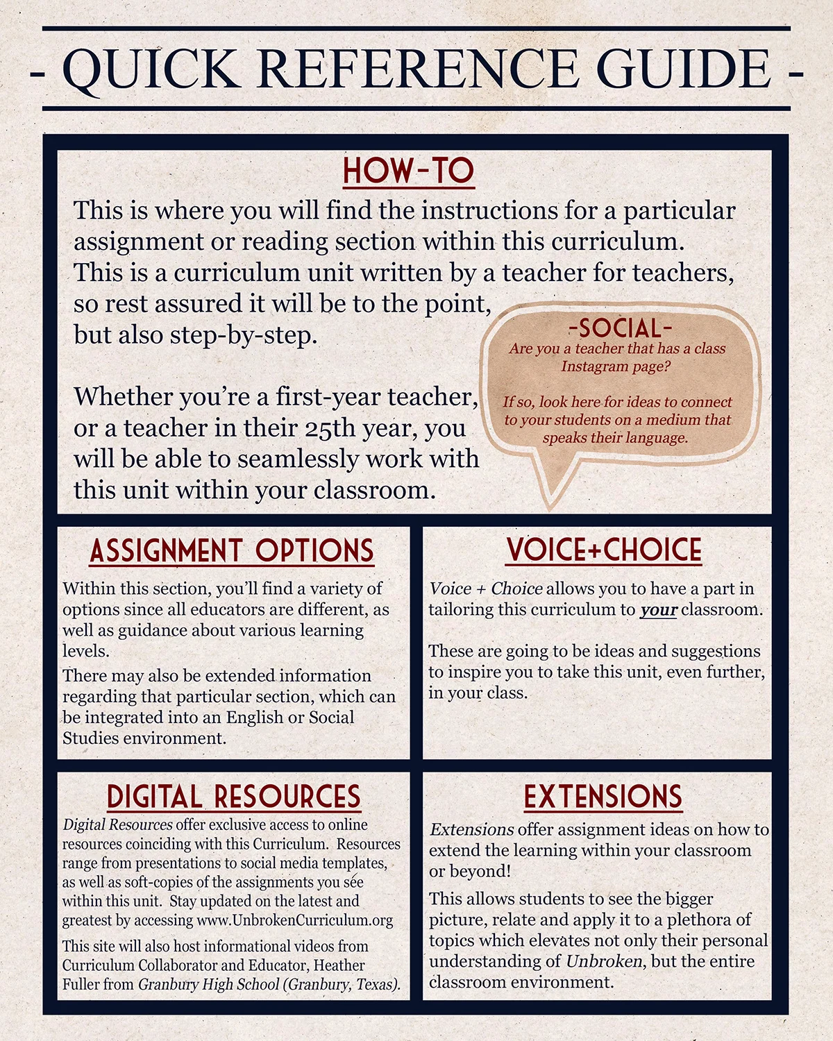 Quick Reference Guide — The Louis Zamperini Foundation Unbroken Curriculum