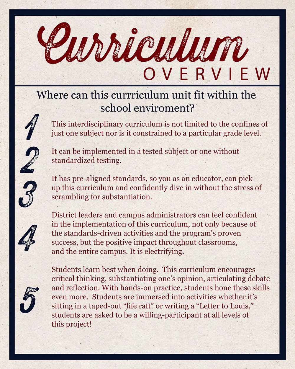 Curriculum Overview — The Louis Zamperini Foundation Unbroken Curriculum