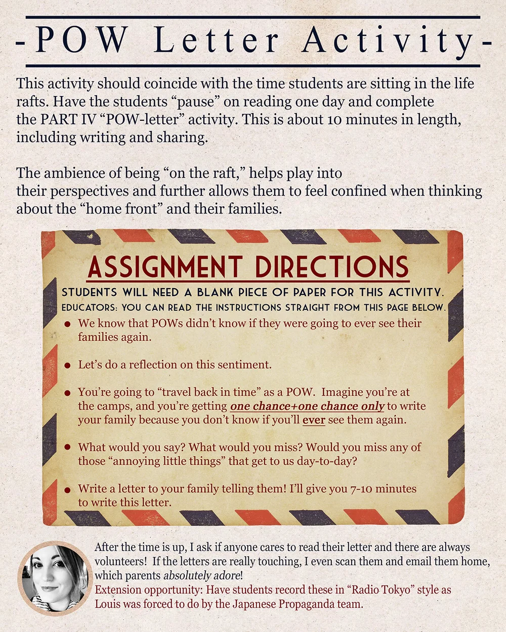 POW Letter Activity — The Louis Zamperini Foundation Unbroken Curriculum