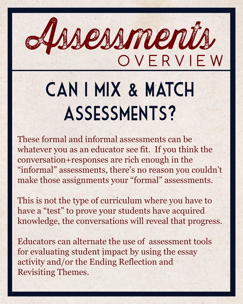 Assessments — The Louis Zamperini Foundation Unbroken Curriculum