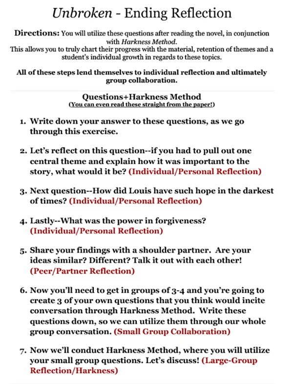 Assessments — The Louis Zamperini Foundation Unbroken Curriculum