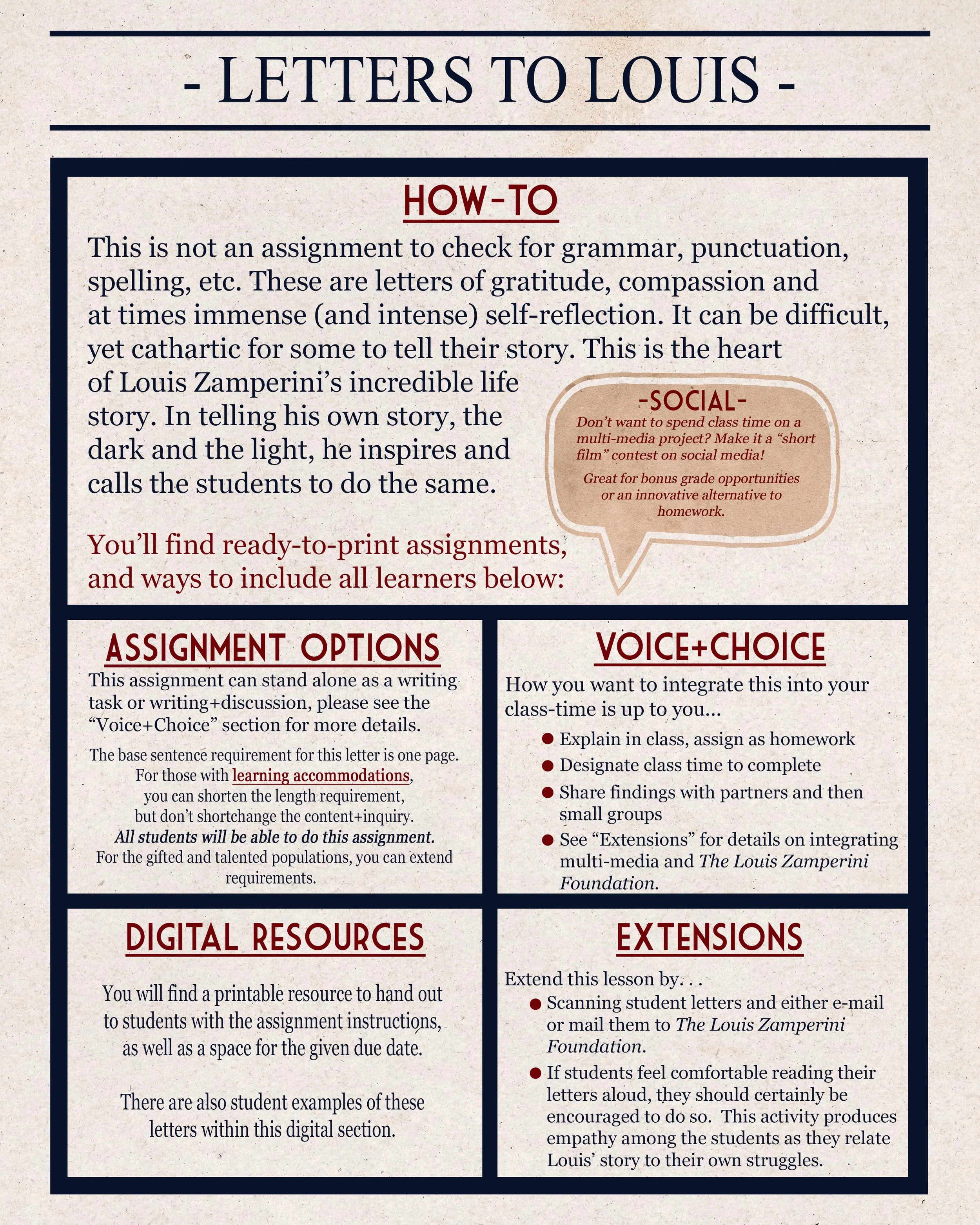 Letters To Louis — The Louis Zamperini Foundation Unbroken Curriculum