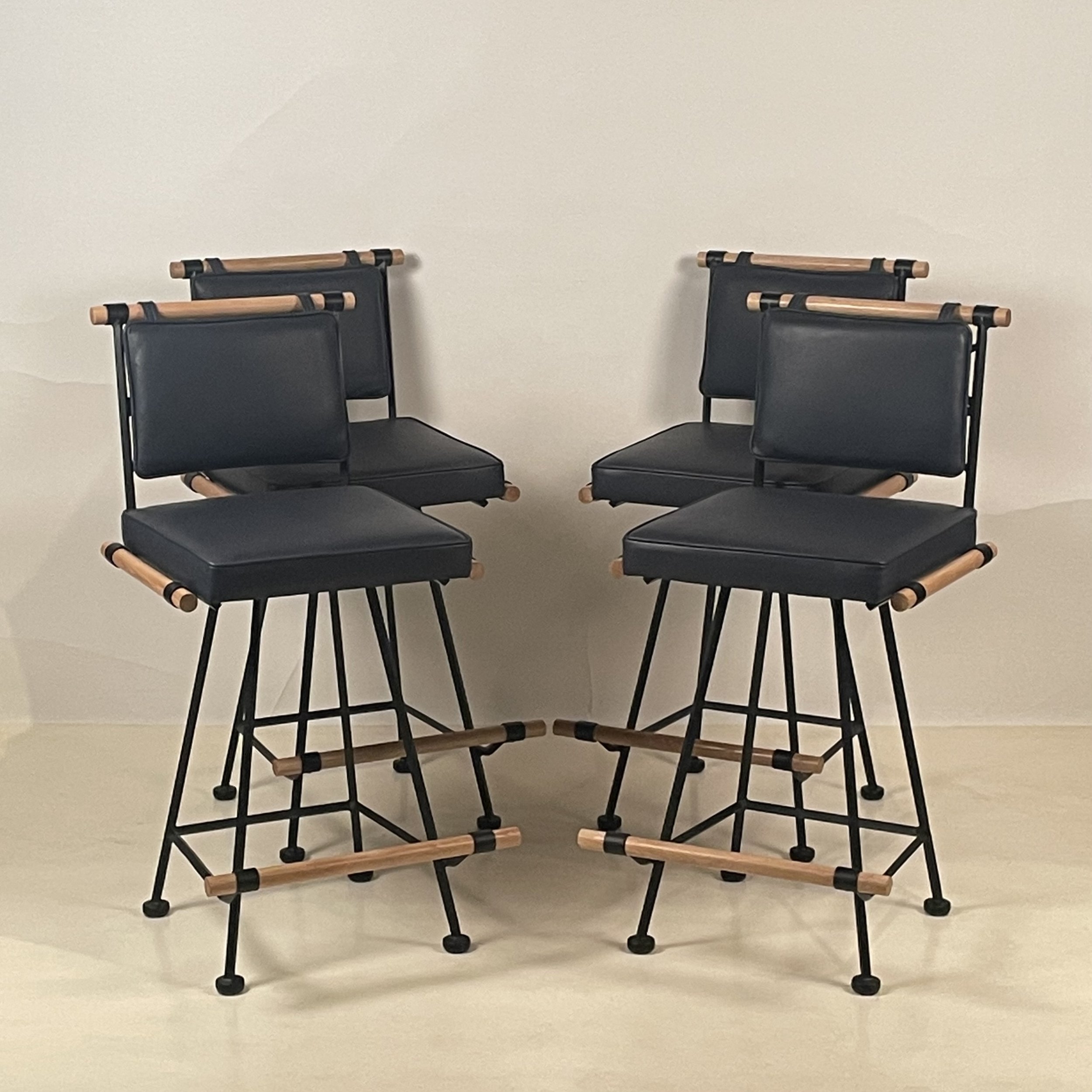 Set of 4 'Antibes' Swiveling Counter Stools by Design Frères — Blend ...