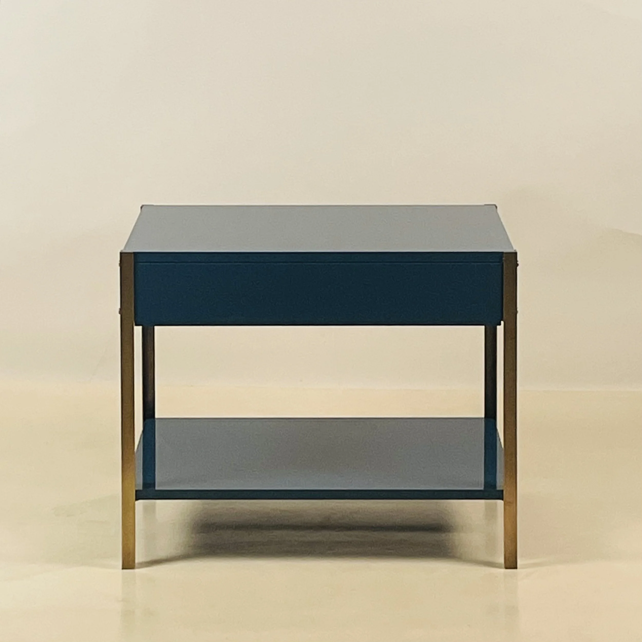 Pair of 'Laque' Custom Lacquer and Brushed Brass Nightstands by Design ...