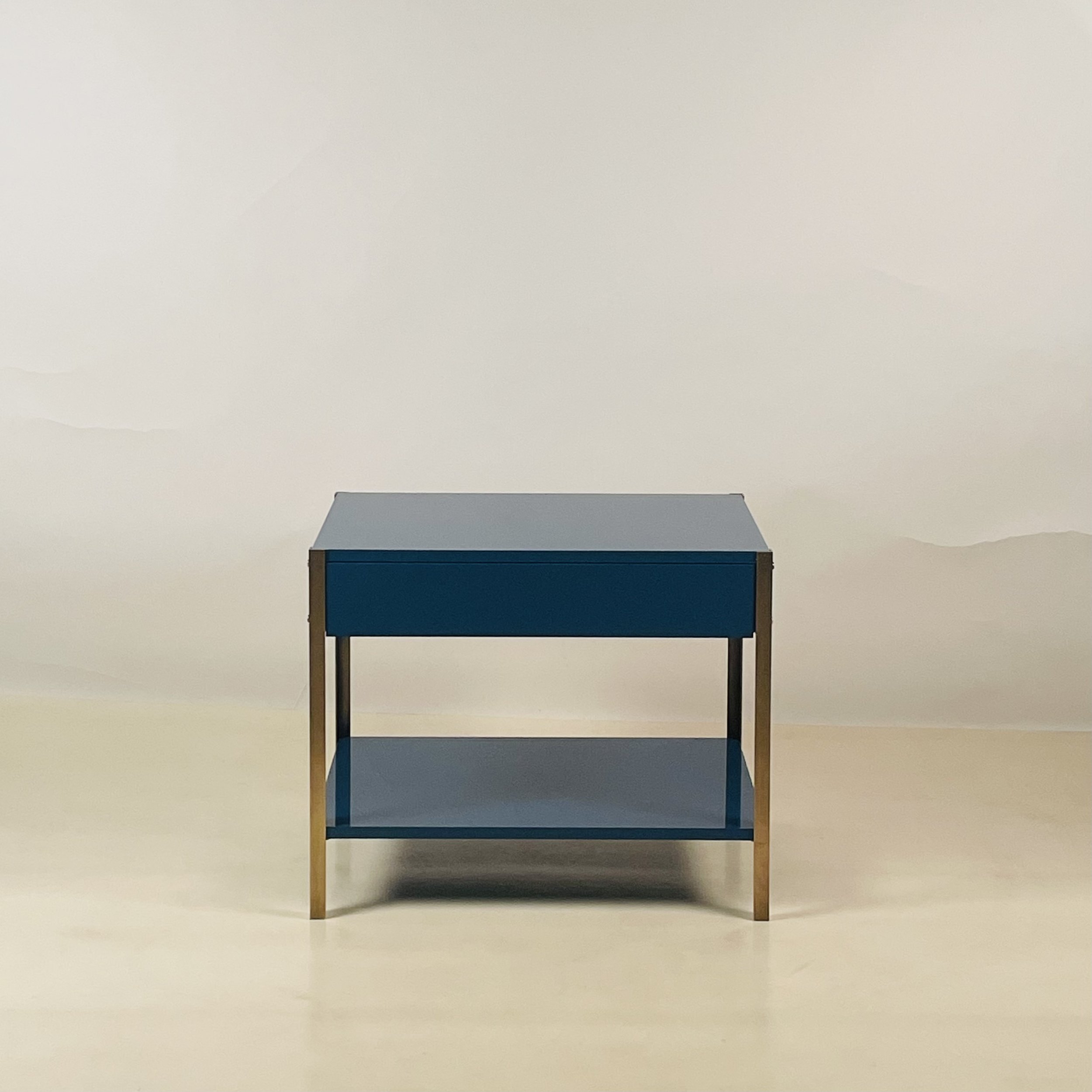 Pair of 'Laque' Custom Lacquer and Brushed Brass Nightstands by Design ...