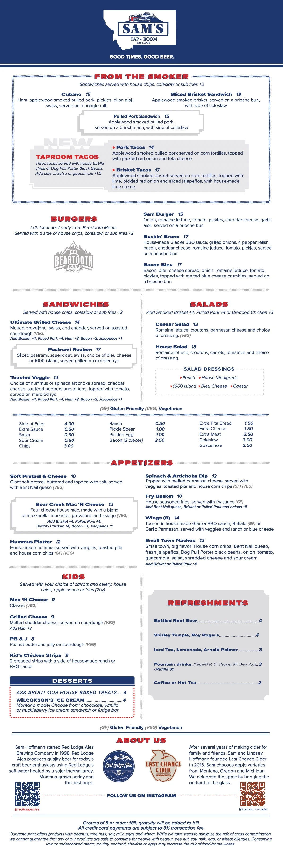 Menu — Red Lodge Ales