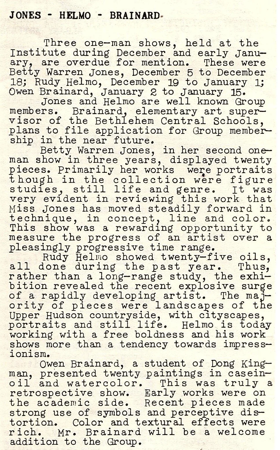 PAST MEMBERS — Albany Artists Group